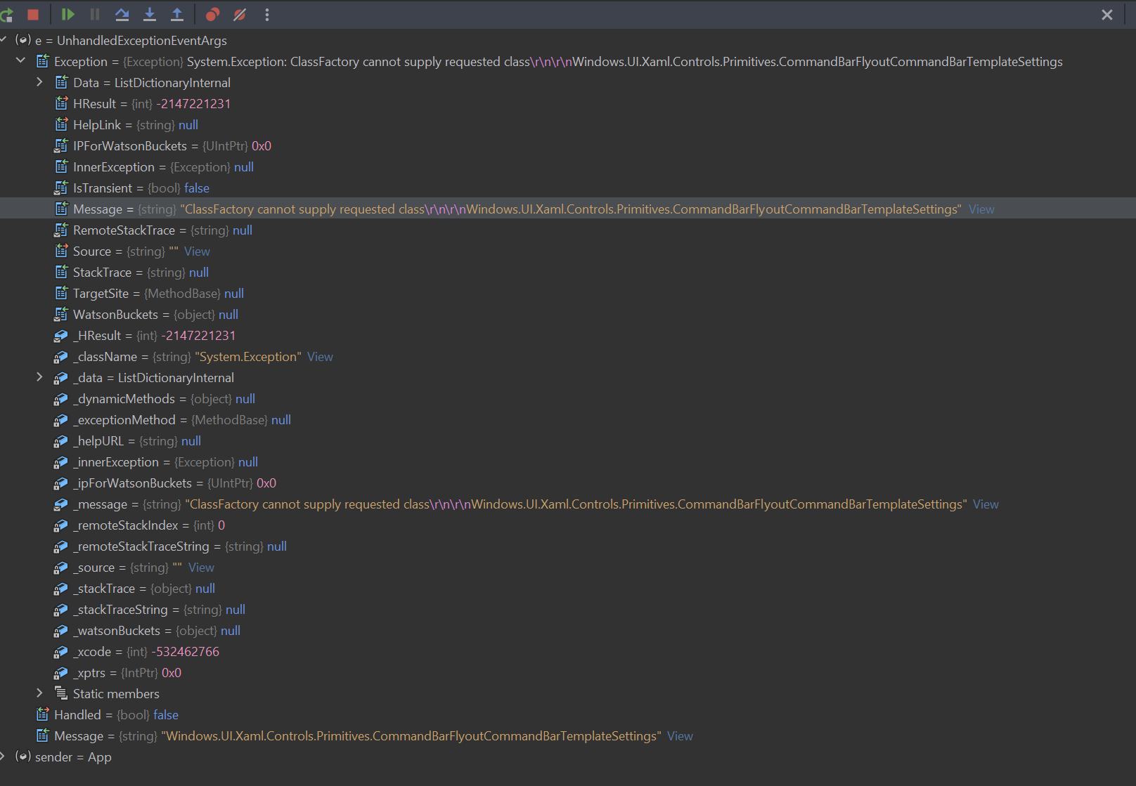 Commandbarflyout Causes Crash With Windowsulxamllayoutcycleexception