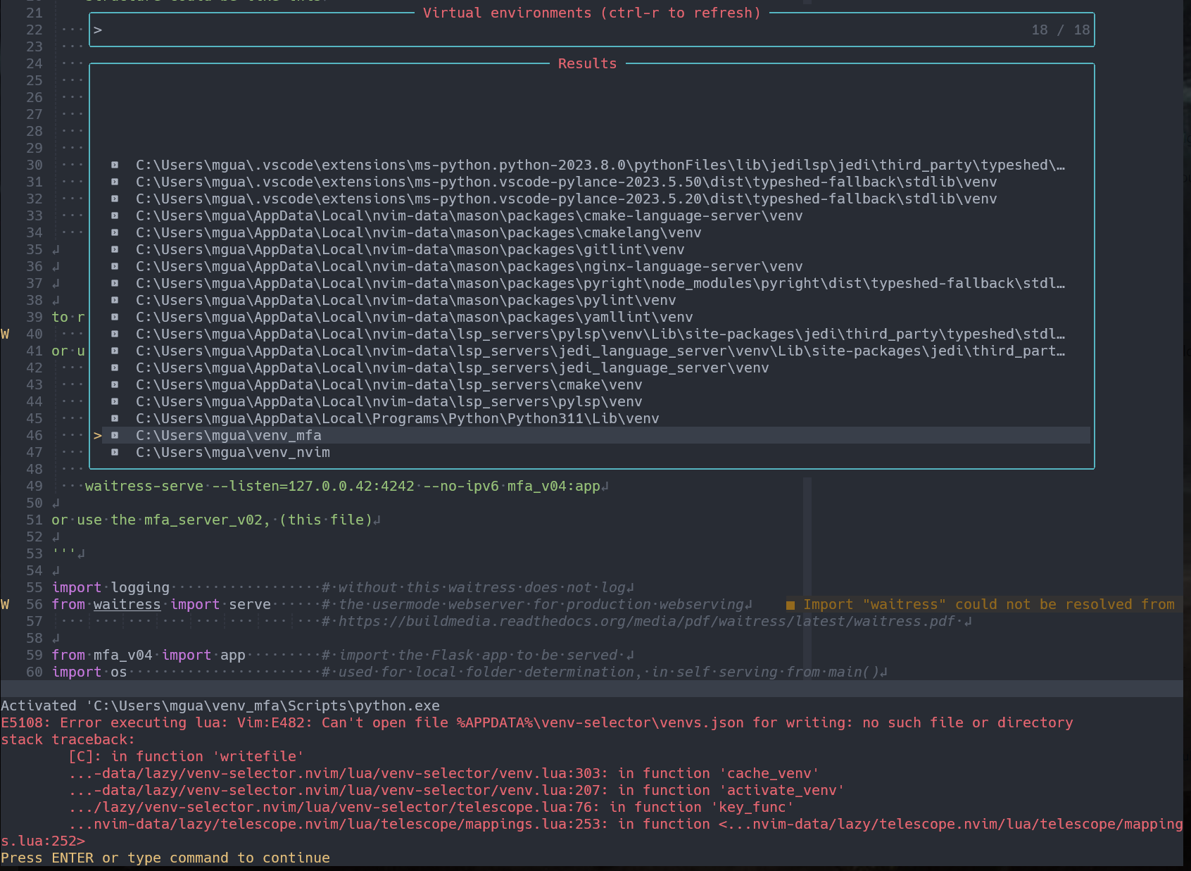I am working on windows, my venvs are folders like venv_XXXX where XXXX ... I am working on windows, my venvs are folders like venv_XXXX where XXXX ...