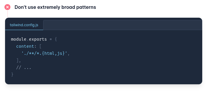 The ability to exclude a directory from watching in tailwind.config.js ... The ability to exclude a directory from watching in tailwind.config.js ...