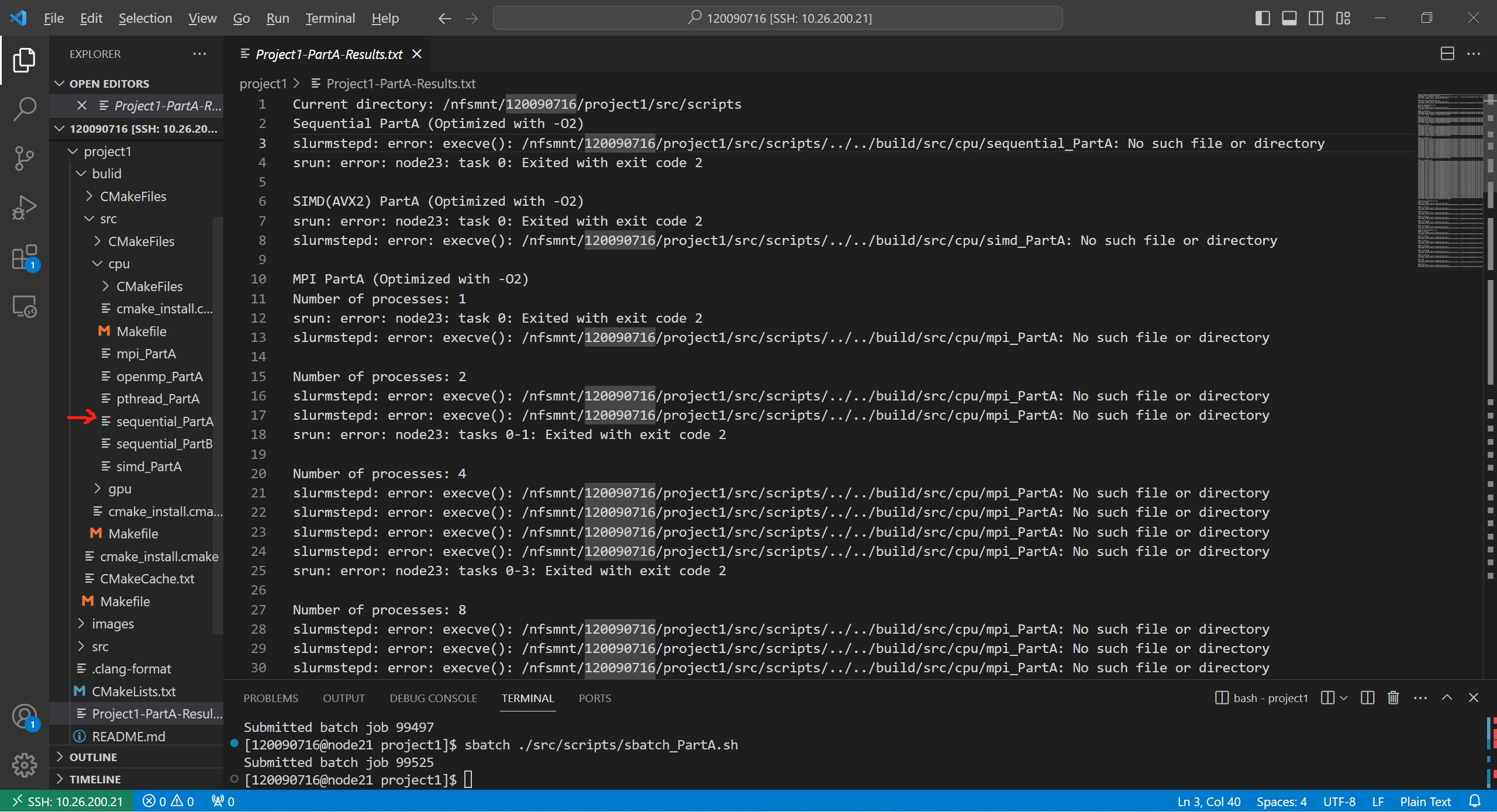 can not find exist complied files when execute sbatch_PartA.sh · Issue ...