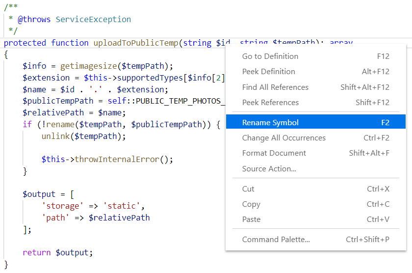 Implement RenameProvider · Issue #242 · bmewburn/vscode-intelephense · GitHub