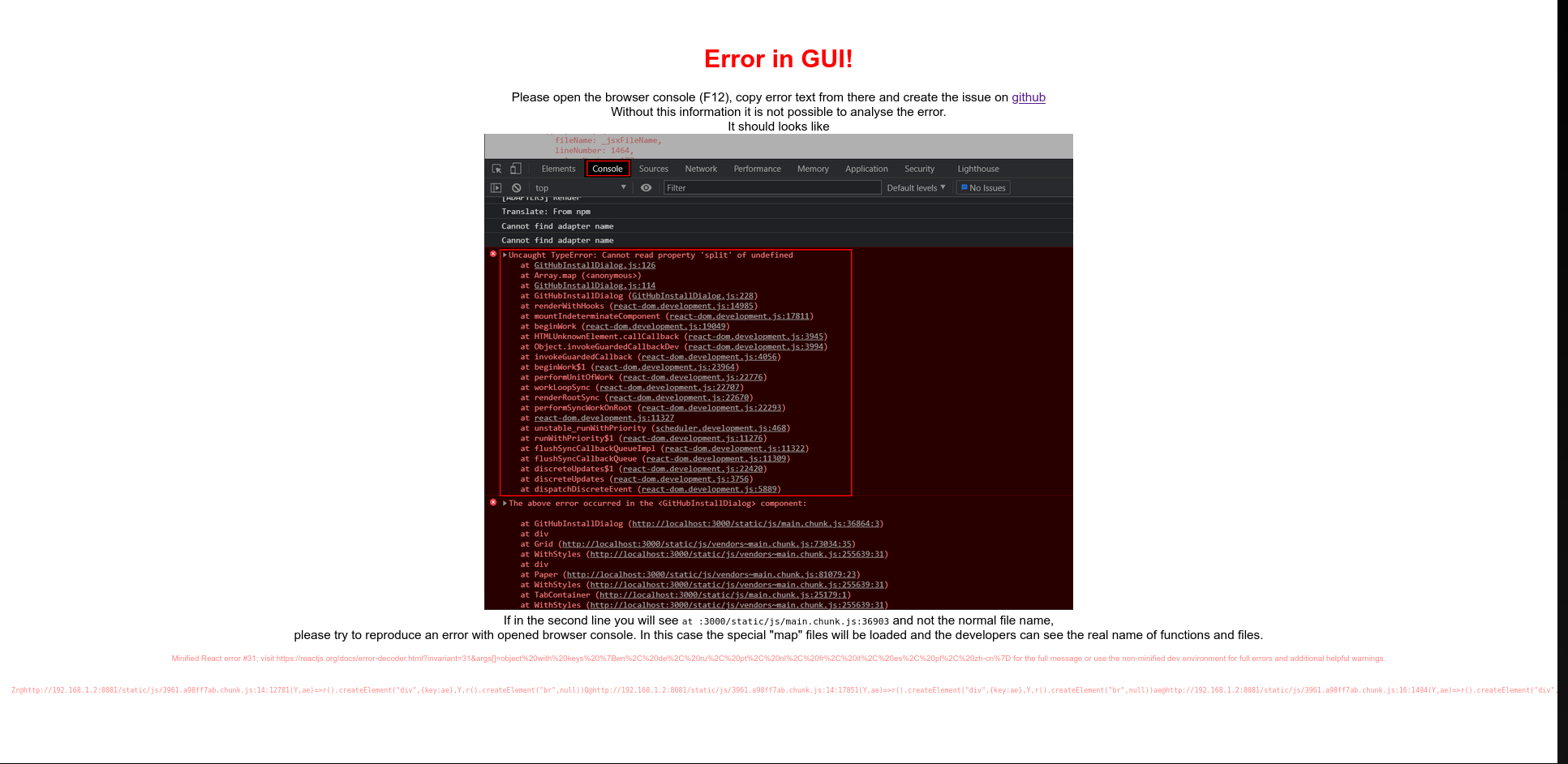 Error in GUI · Issue #1809 · ioBroker/ioBroker.admin · GitHub