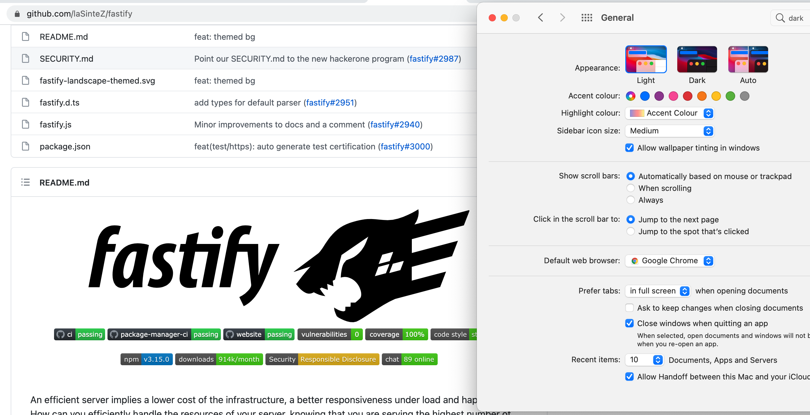 Logo in github dark mode is almost invisible · Issue #2779 · fastify/fastify · GitHub