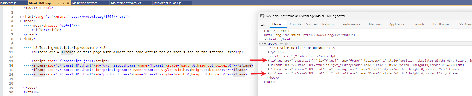 AddScriptToExecuteOnDocumentCreatedAsync does not inject into a child iframe created by script ...