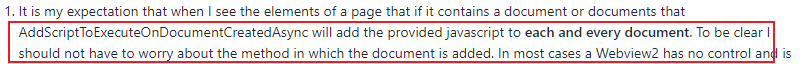 AddScriptToExecuteOnDocumentCreatedAsync does not inject into a child ...