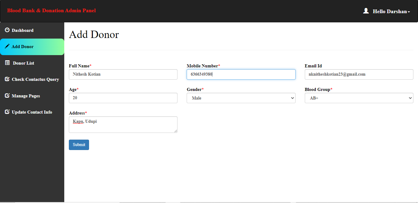 GitHub - darshan45672/Blood-Bank-and-Donor-Management-system: An Online System built for the ...