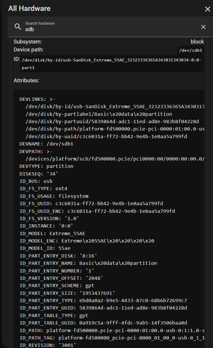Cannot move datadisk to sdb. Sda is used as datadisk · Issue #88273 · home-assistant/core · GitHub