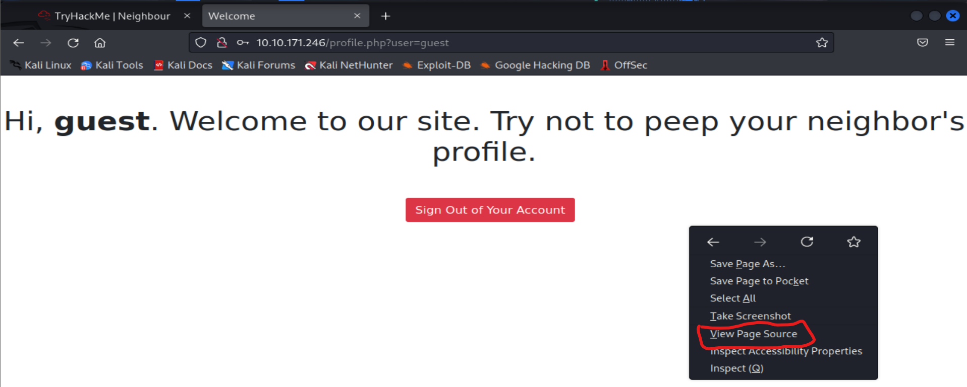 GitHub - rsoumik/TryHackMe-Neighbour-Walkthrough: A CTF dealing with IDOR