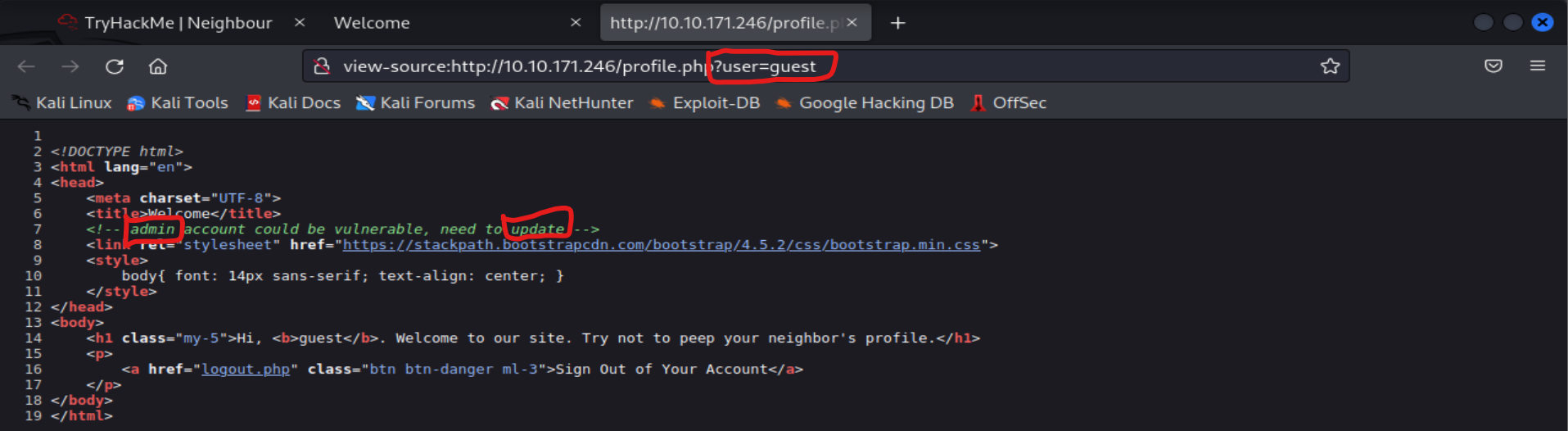 GitHub - rsoumik/TryHackMe-Neighbour-Walkthrough: A CTF dealing with IDOR