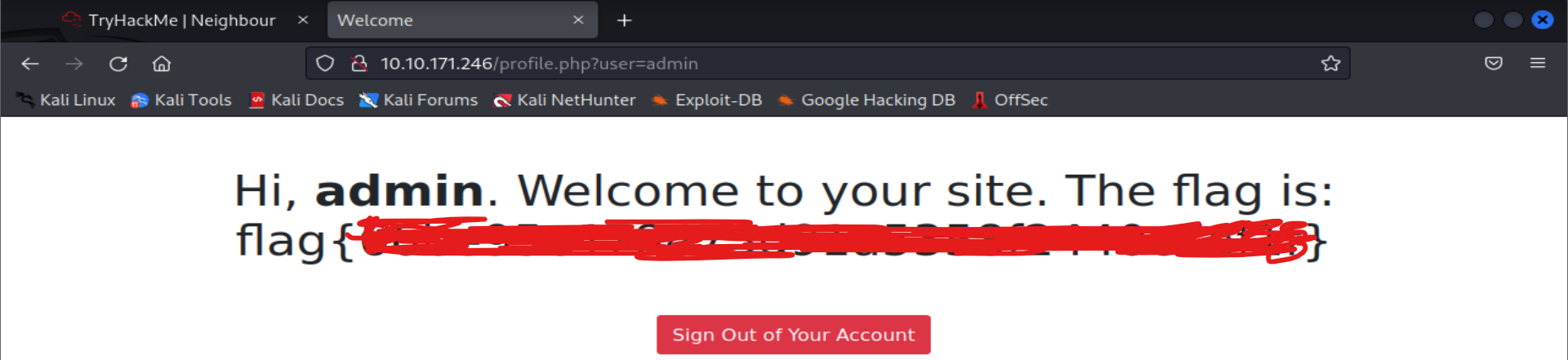 Github Rsoumiktryhackme Neighbour Walkthrough A Ctf Dealing With Idor