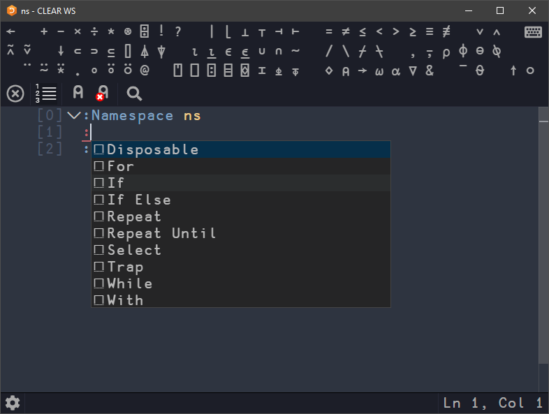 Full support for :Namespace, :Class, :Interface, :Section · Issue #753 · Dyalog/ride · GitHub