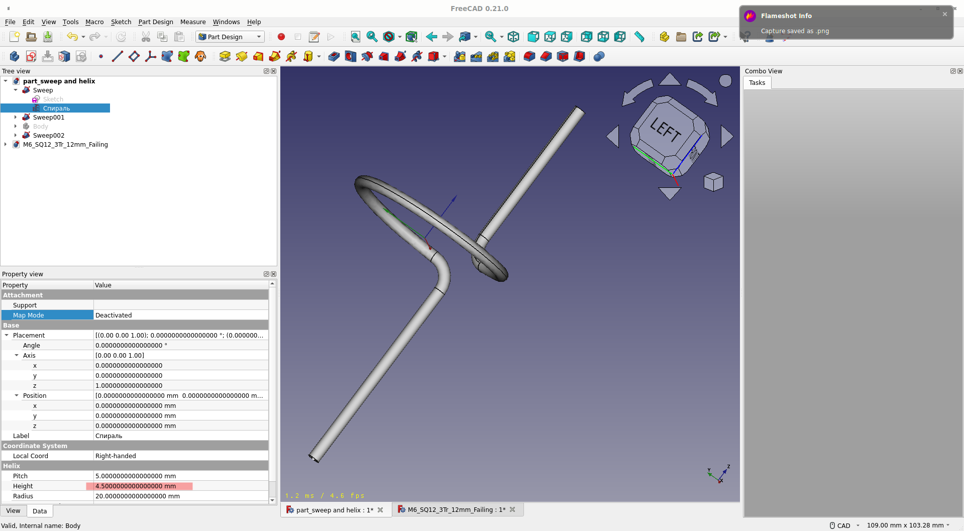 [Bug] part sweep and helix presentation problems · Issue #7321 · FreeCAD/FreeCAD · GitHub