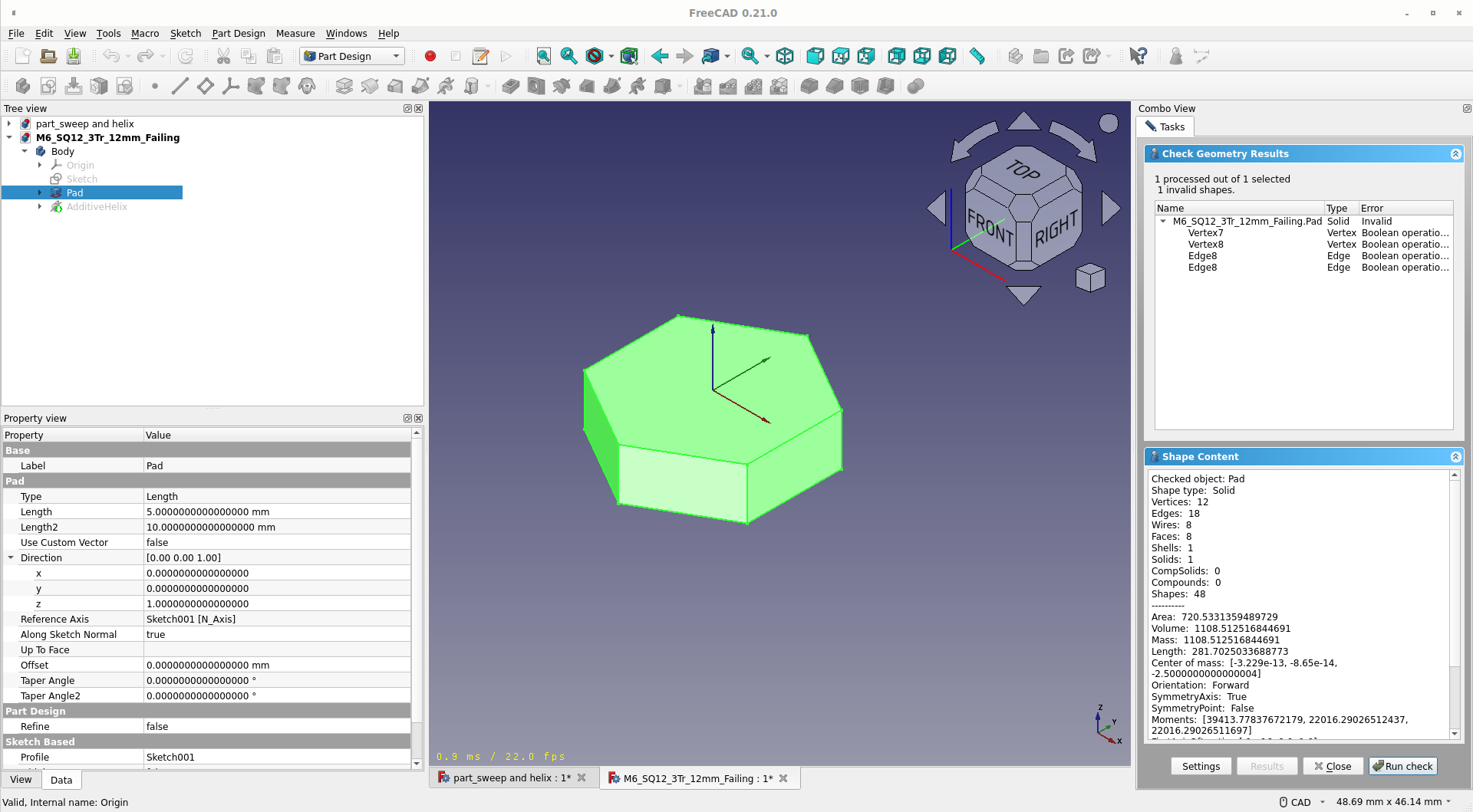 [Bug] part sweep and helix presentation problems · Issue #7321 · FreeCAD/FreeCAD · GitHub