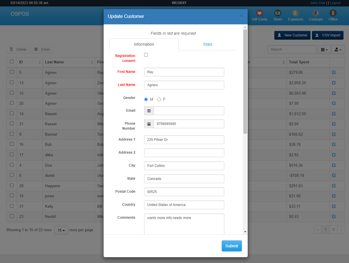 CI4: Customer data isn't being displayed. · Issue #3701 · opensourcepos/opensourcepos · GitHub