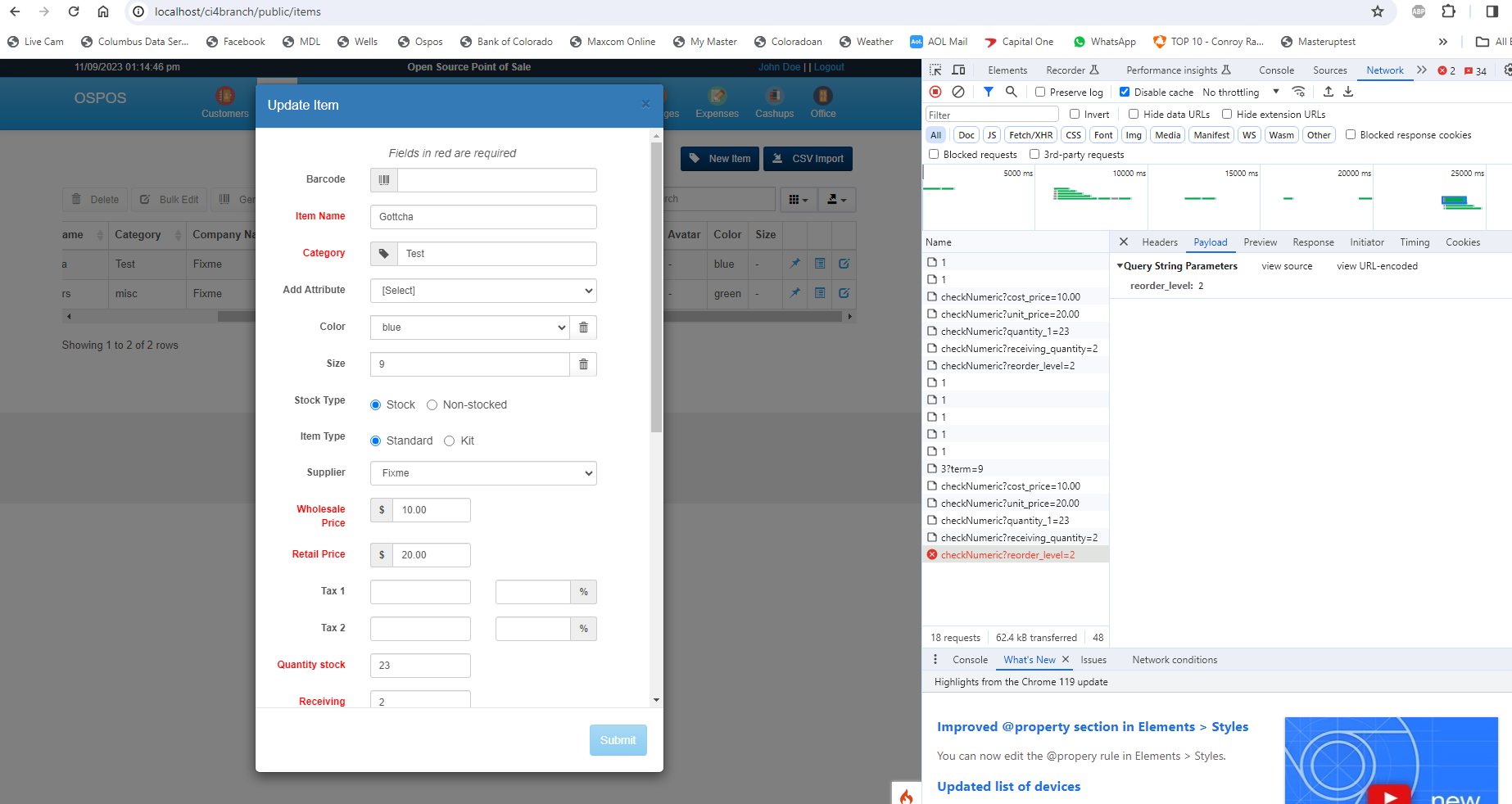 CI4: Attributes Controller suggestAttribute function returns server 500 ...