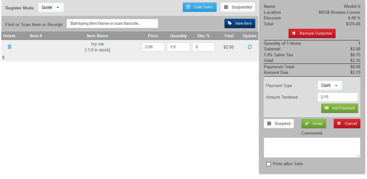 Quote comments and suspend feature · Issue #1819 · opensourcepos/opensourcepos · GitHub