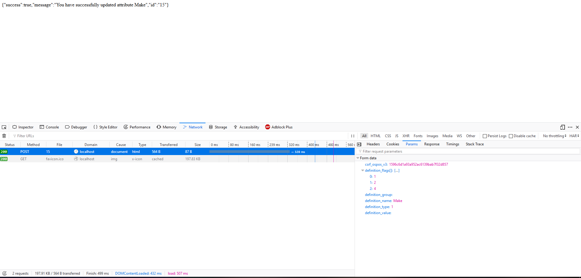 Issue with Updating an Attribute form. · Issue #2201 · opensourcepos/opensourcepos · GitHub