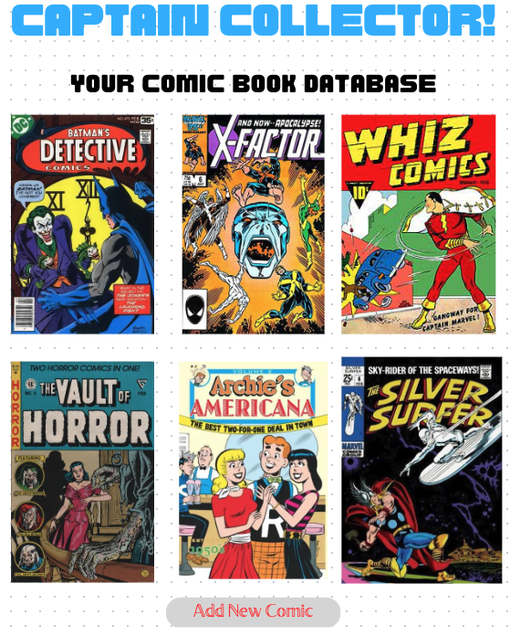 GitHub - jargray85/captain_collector: A database for comic book collectors
