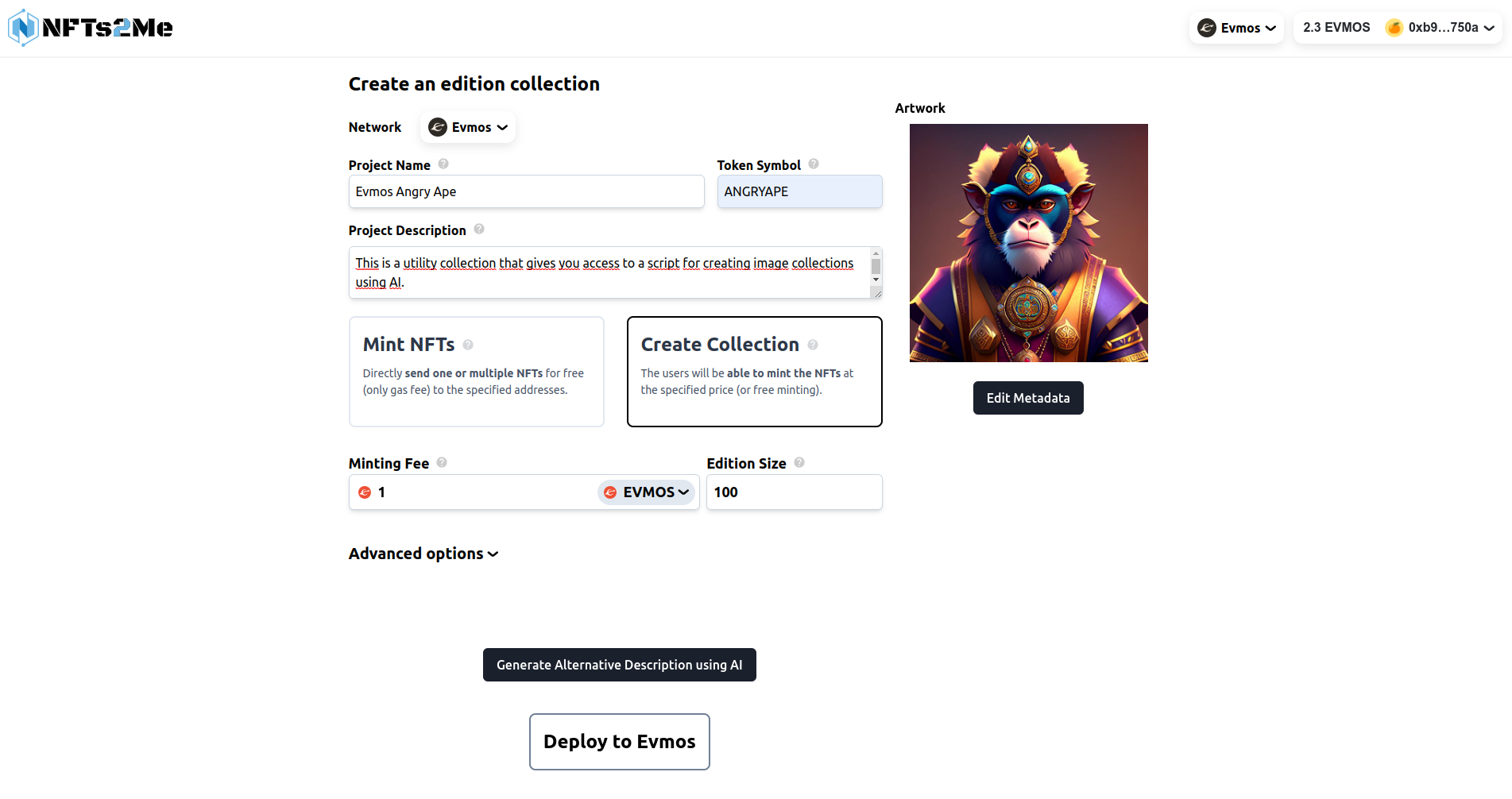 GitHub - nfts2me/evmos-buidl: NFTs2Me BUIDL Submission for EVMOS hackathon @ Dorahacks