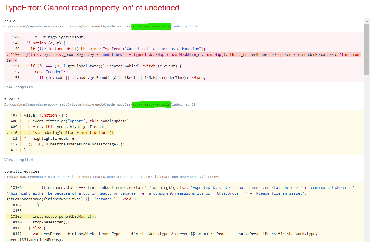 Typeerror Cannot Read Property On Of Undefined · Issue 718 · Mobxjsmobx React · Github