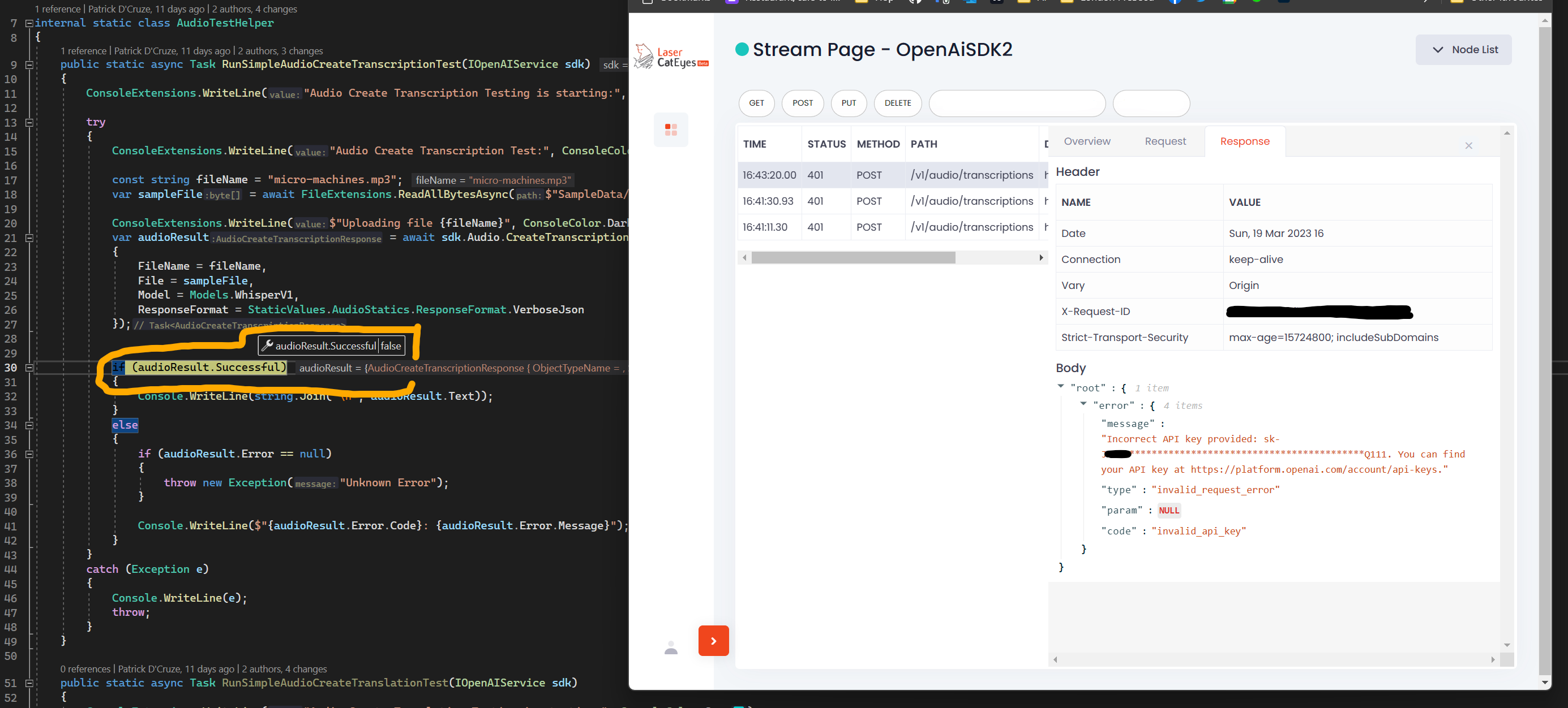 openAIService.Audio.CreateTranscription Returns completionResult.Successful even on invalid ...