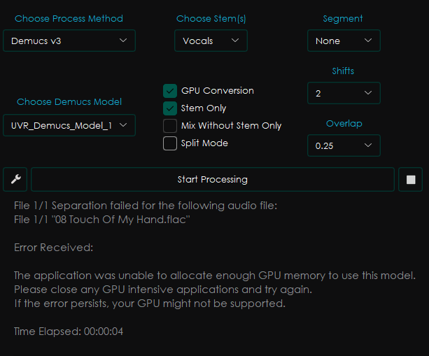 v5.4.0: Suddenly not able to use GPU Conversion · Issue #228 · Anjok07/ultimatevocalremovergui ...