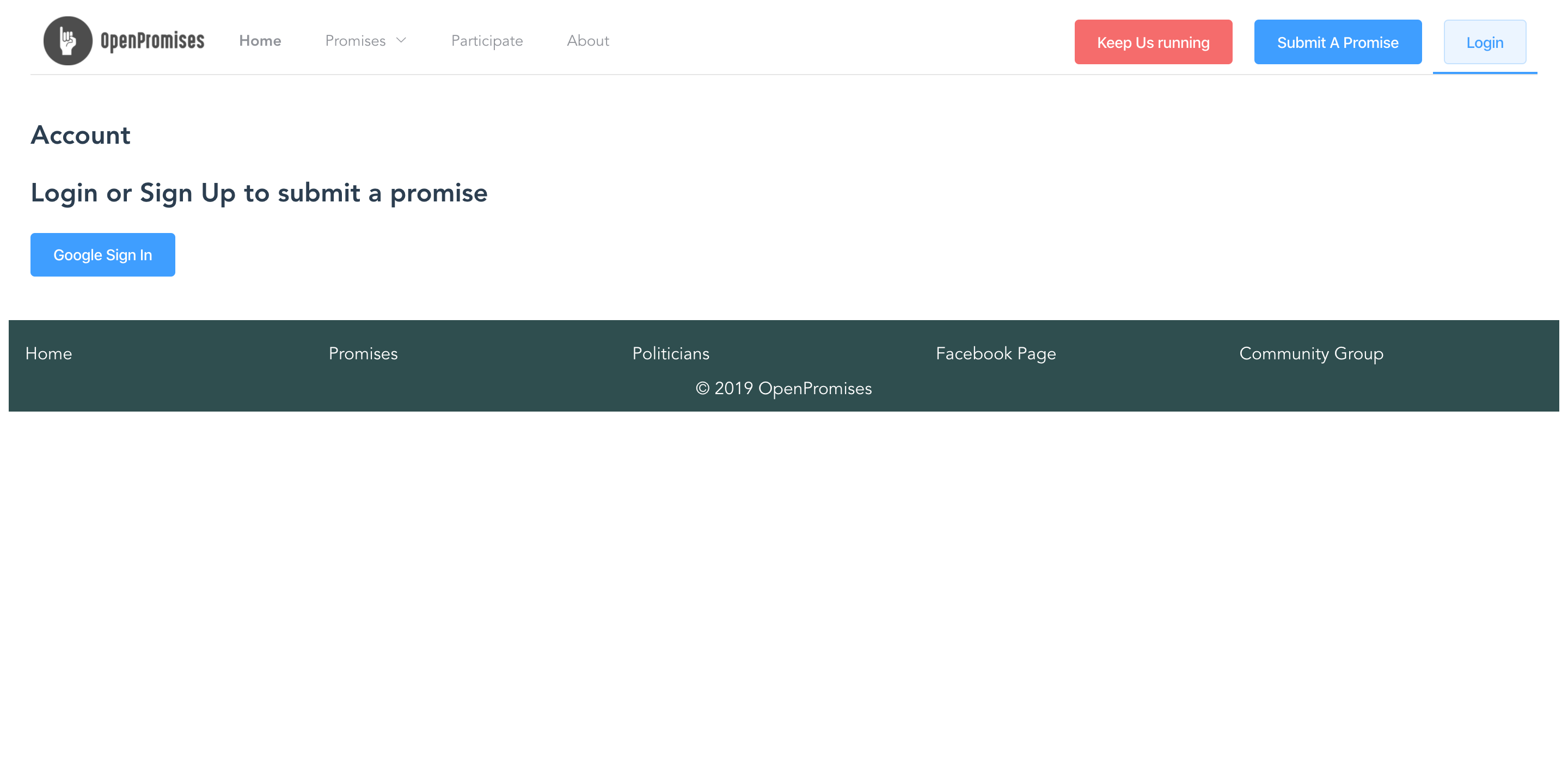 make footer stick to the bottom · Issue #244 · openpromisesmy/ui · GitHub