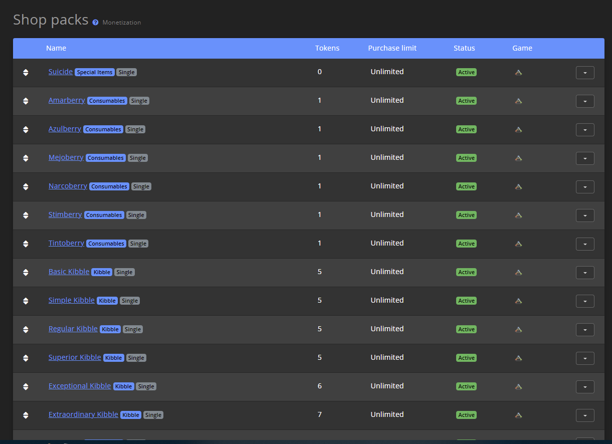 Display filter in the GSA Web interface for shop packs by custom label ...