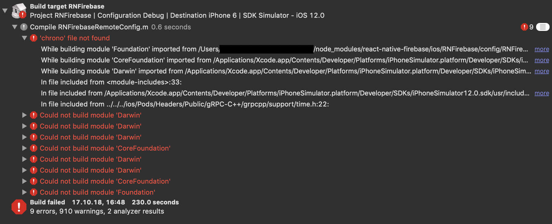 Chrono File Not Found · Issue 1610 · Invertase React Native Firebase