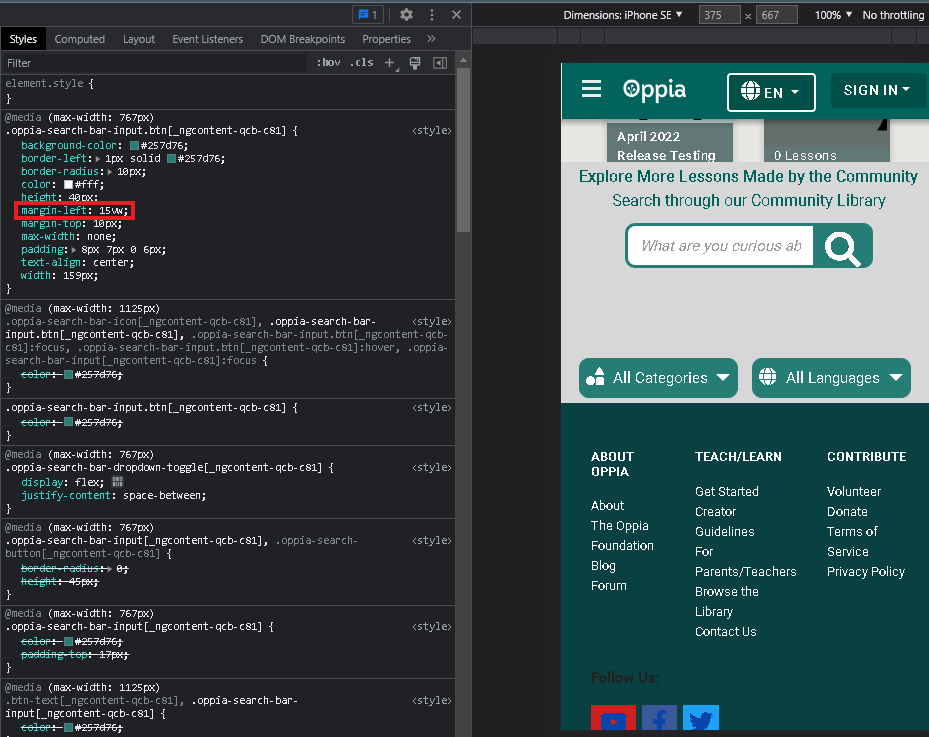 [BUG]: Dropdown menu placement error. · Issue #17273 · oppia/oppia · GitHub