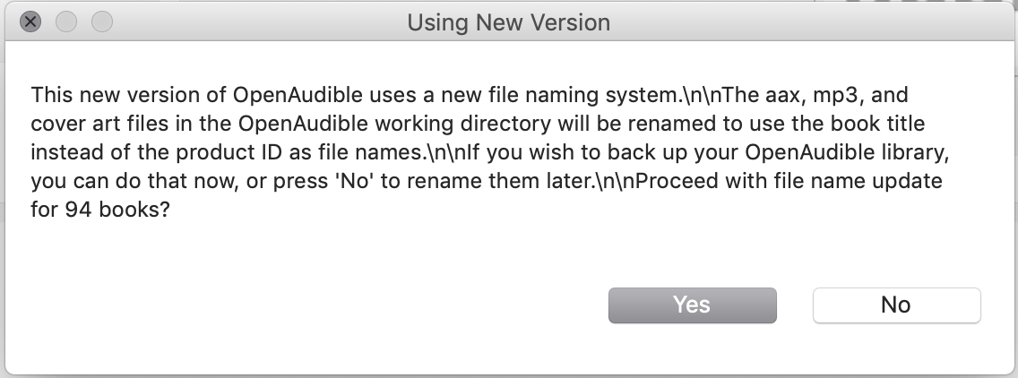 Recently upgraded, tracks aren't renamed to the new format in 1.5.3 · Issue #188 · openaudible ...