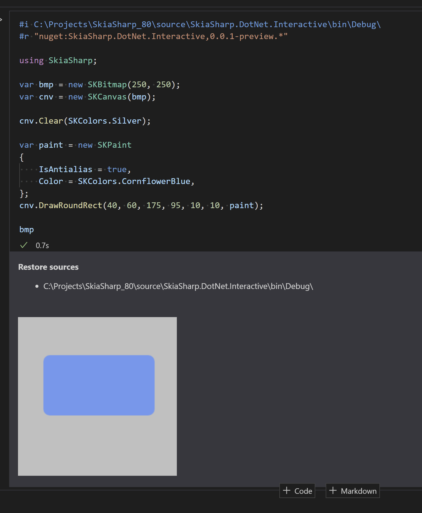[FEATURE] Add a .NET Interactive kernel extension to display SkiaSharp types in notebooks ...