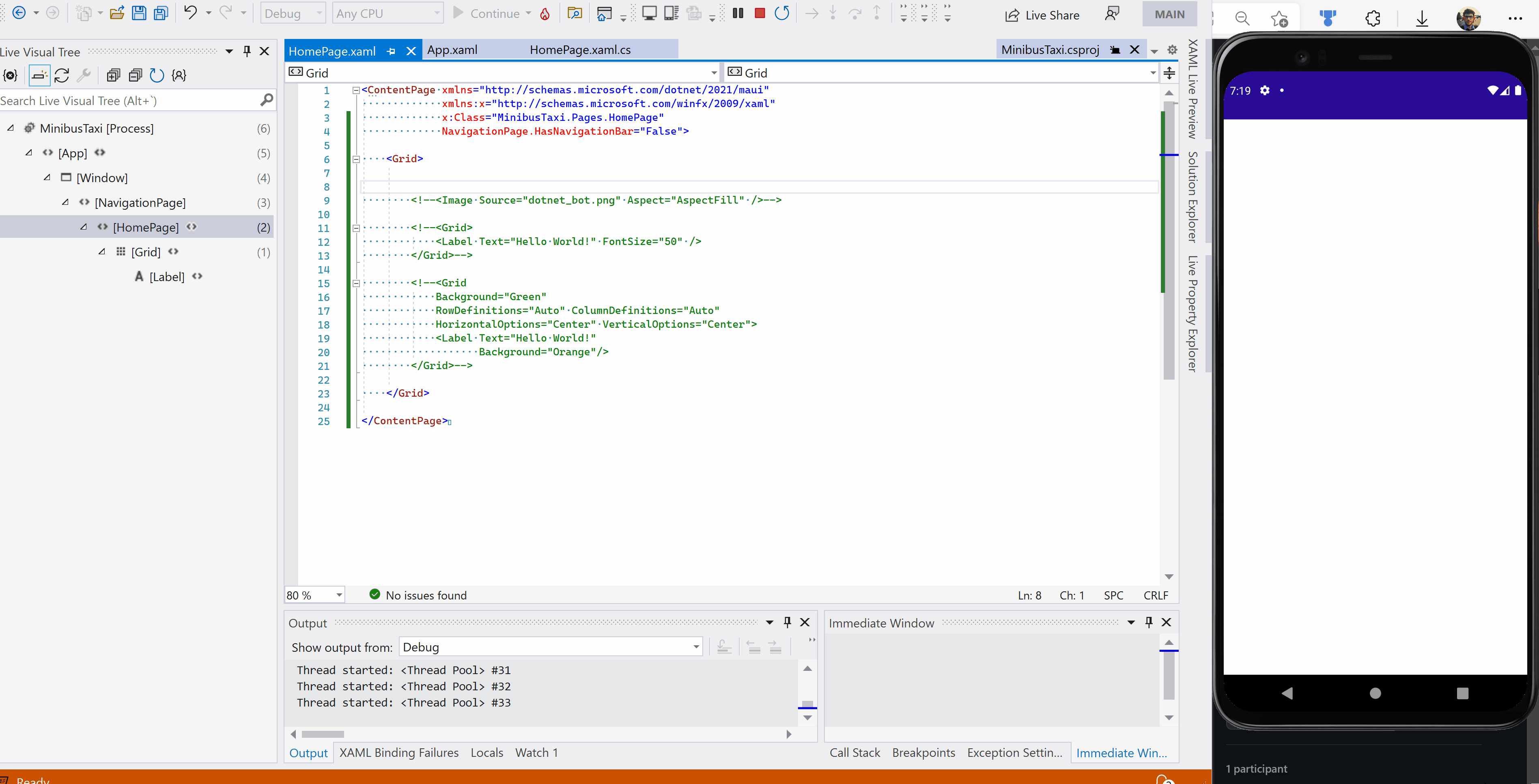 [Bug] LayoutOptions not respected in Hot Reload · Issue #2197 · dotnet/maui · GitHub