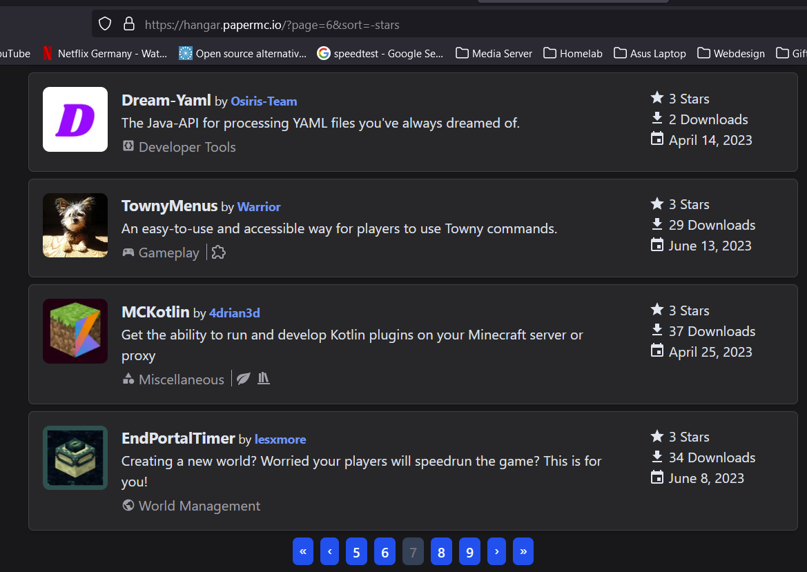 Browsing Through Pages Of Plugins Shows Plugins Multiple Times · Issue 1247 · Hangarmc Hangar