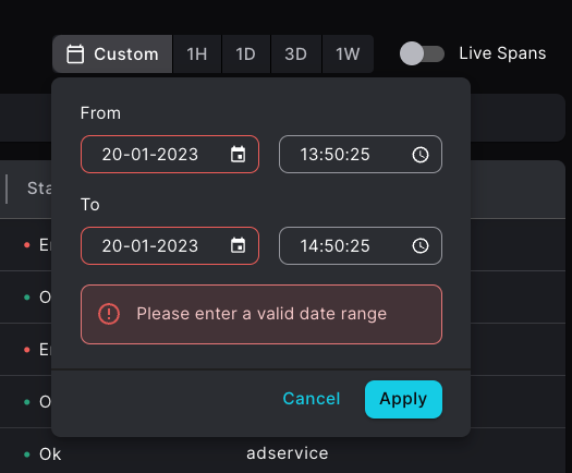 🐞 Disable choosing future date · Issue #1084 · teletrace/teletrace · GitHub