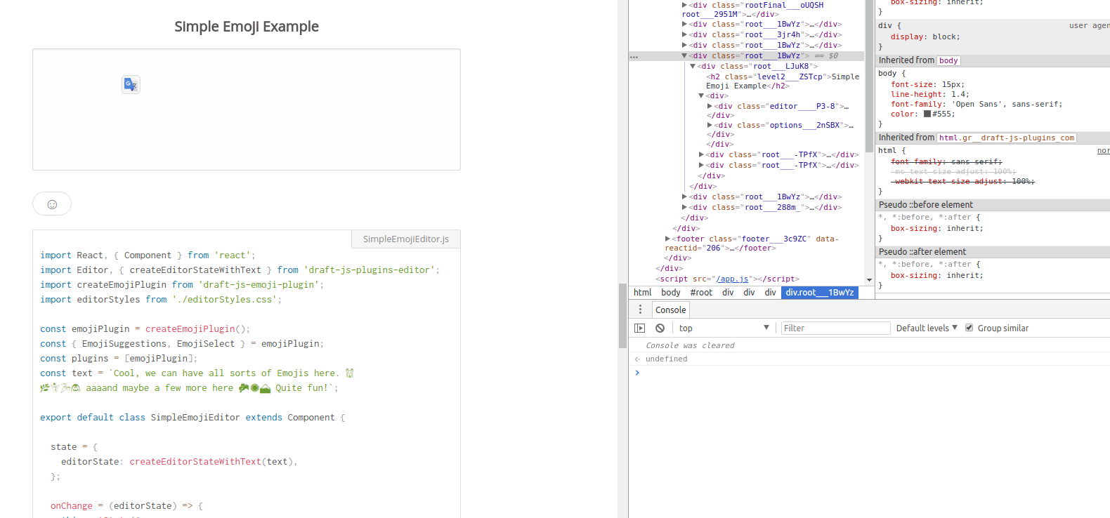 [Bug] Emoji - Runtime error when fitting emoji before ':' · Issue #1041 · draft-js-plugins/draft ...