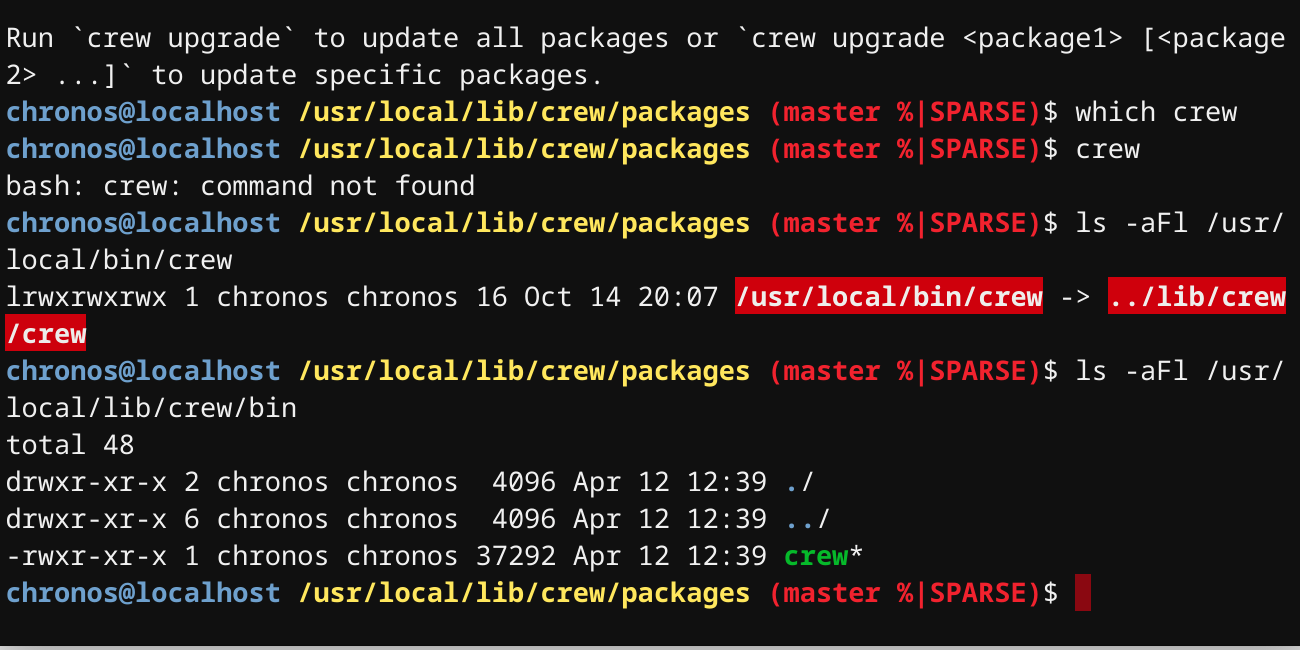 crew symlink broken · Issue #5603 · chromebrew/chromebrew · GitHub
