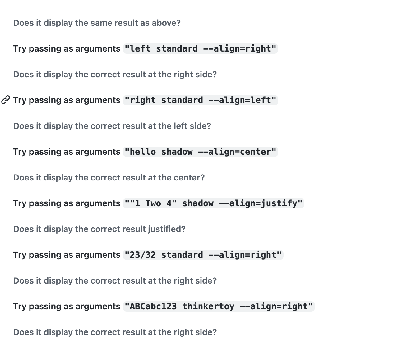 Ascii Art Justify Suggest Clarifying How Parameters Should Be Passed In Audit Questions