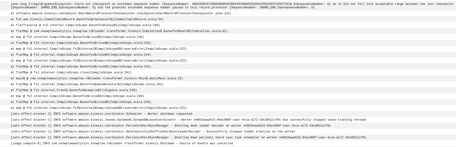Transformer Kinesis: recover from IllegalArgumentException when checkpointing near end of shard ...