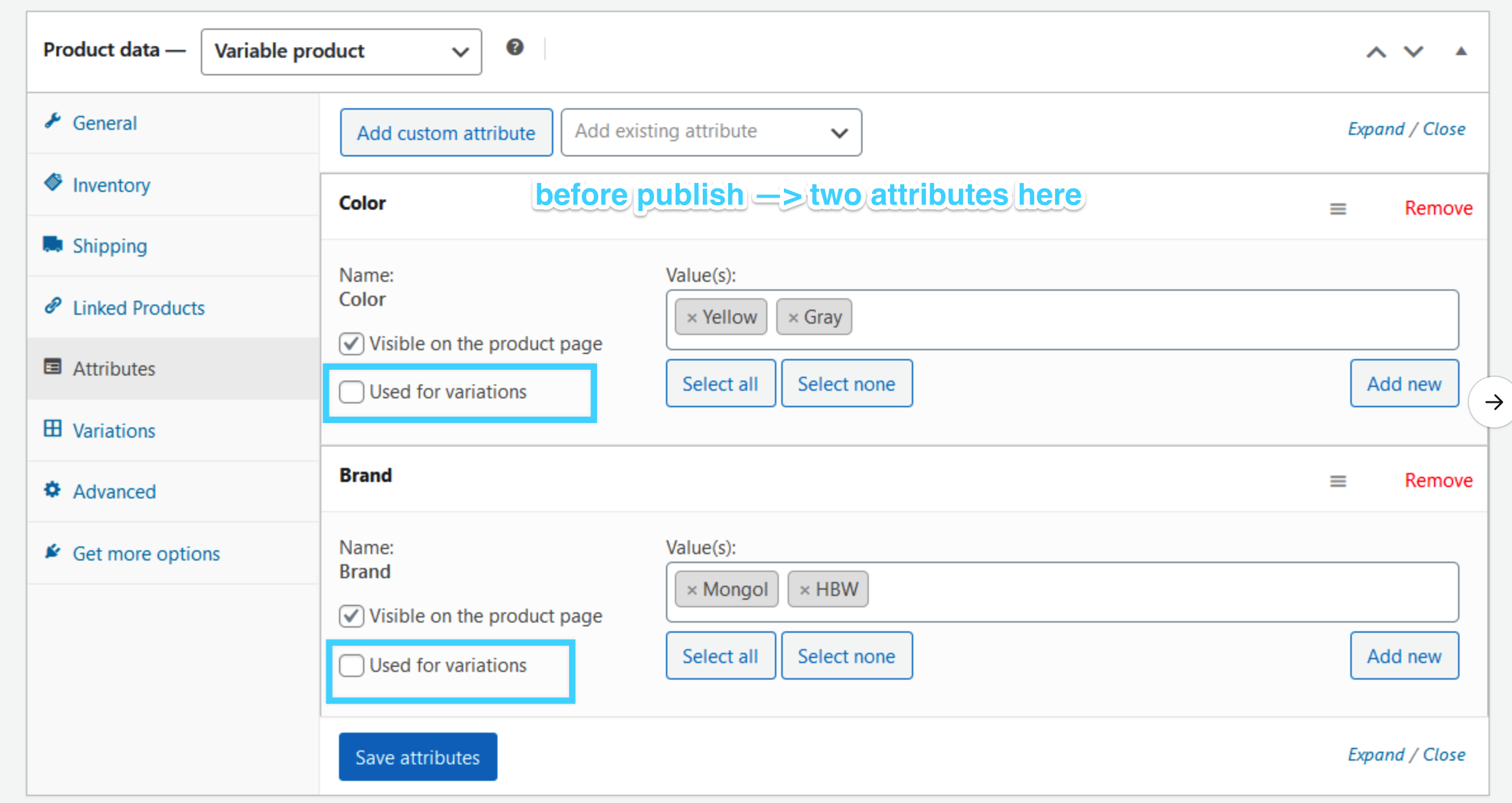 Variable Product Attribute (first in list) not saving with WooCommerce 7.6 · Issue #37761 ...