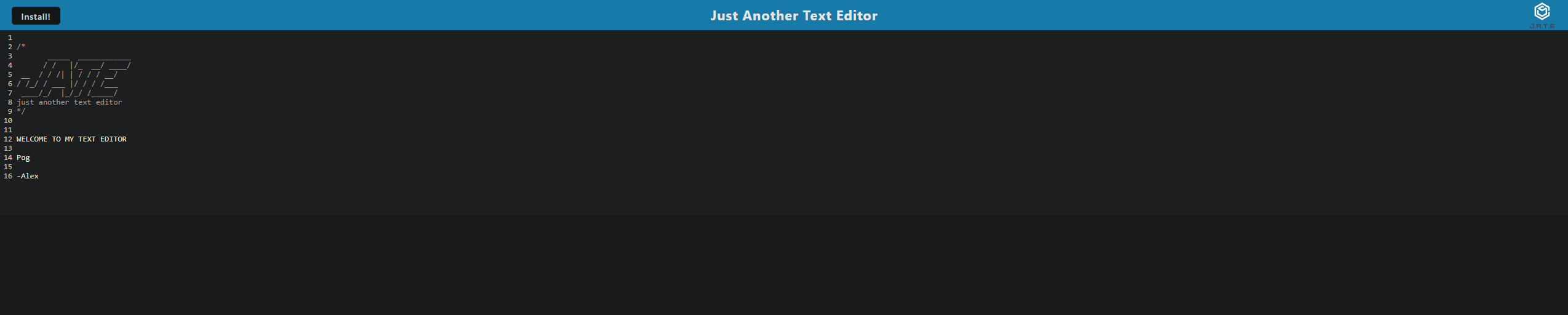 GitHub - AlexWright23/Alex-Text-Editor-Jate