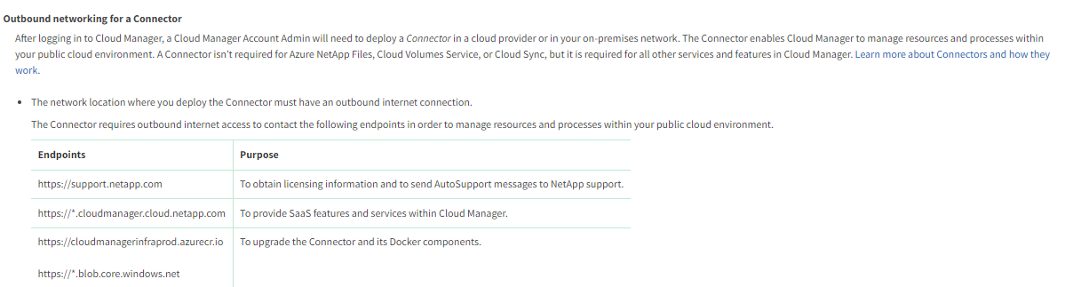 https://cloudmanager.cloud.netapp.com endpoint missing from Connector Endpoint requirements ...