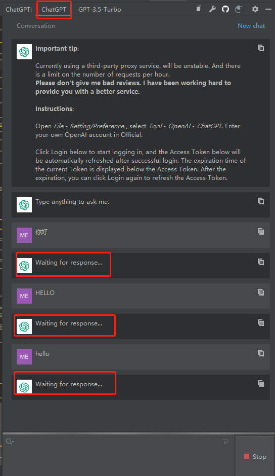 [Bug] in chatGPT plug-in components，No response to questions. · Issue ...