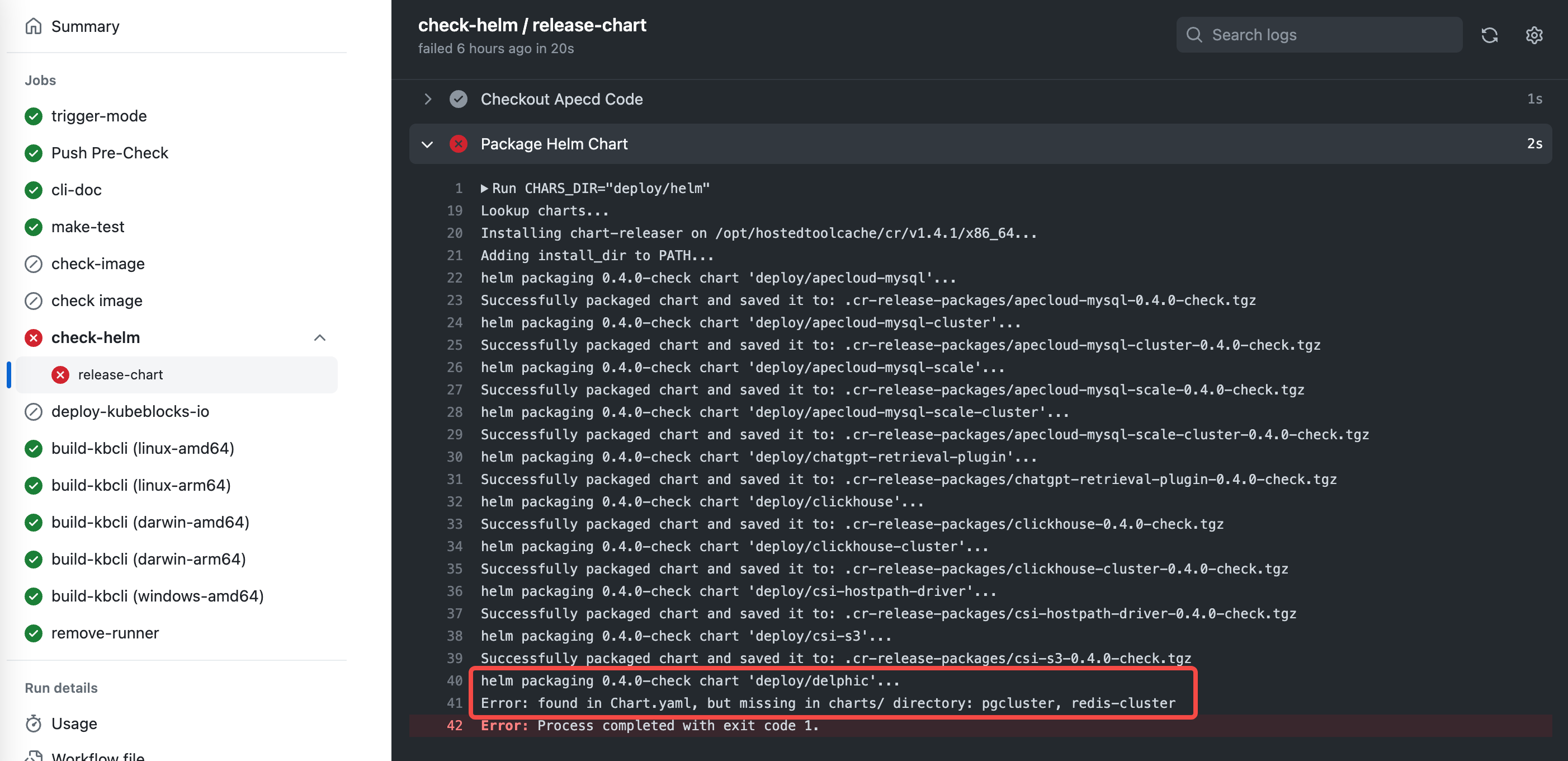 [BUG] `helm package deploy/delphic` error · Issue #3120 · apecloud/kubeblocks · GitHub
