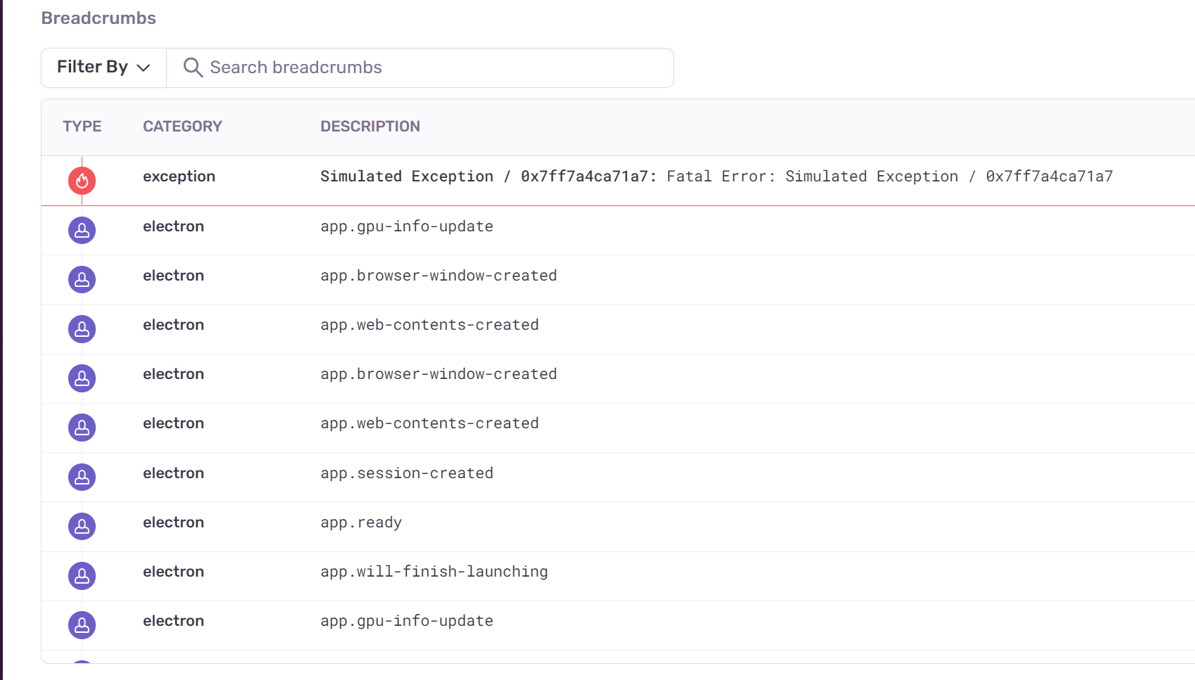 [Bug]: Simulated Exception caught by Sentry · Issue #38502 · electron/electron · GitHub