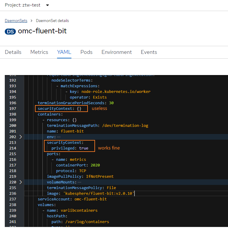 Bug The Fluentbit Crd Without The Container Security Context Settings · Issue 655 · Fluent 3629