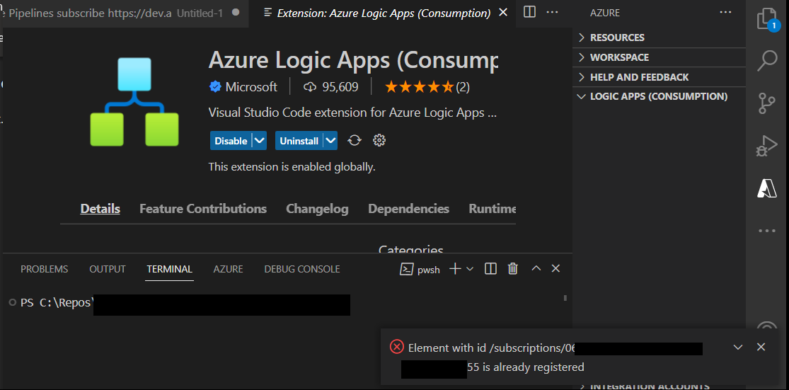 Element With Id Subsciption Already Exist · Issue 268 · Microsoftvscode Azurelogicapps · Github 