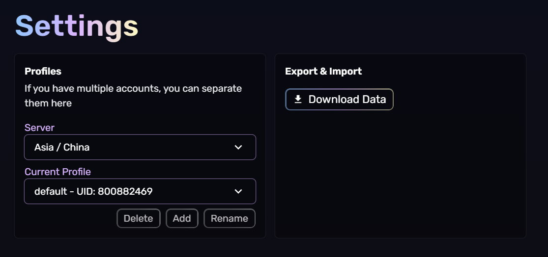 Character records from different servers (Asia and HKTWMO) are combined under the same account ...
