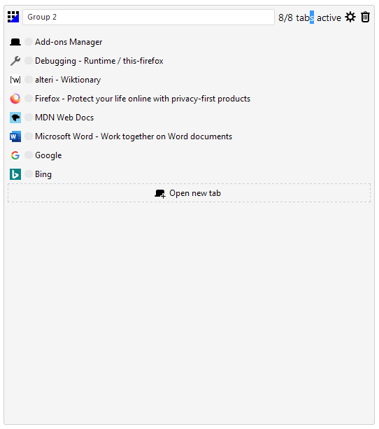 "New tab" button in list view of Mange groups window is hard to see · Issue #512 · Drive4ik ...