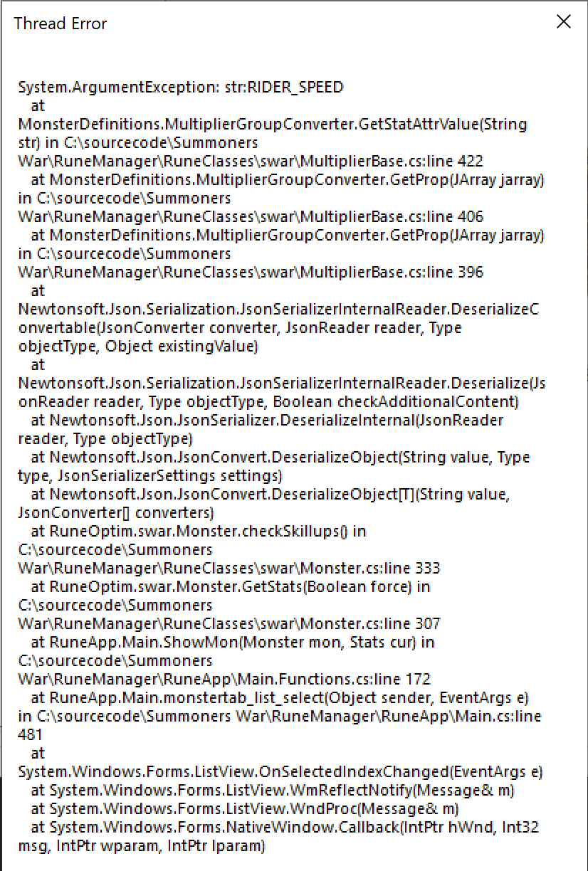 ArgumentException: str:RIDER_SPEED · Issue #121 · RuneManager/RuneManager · GitHub